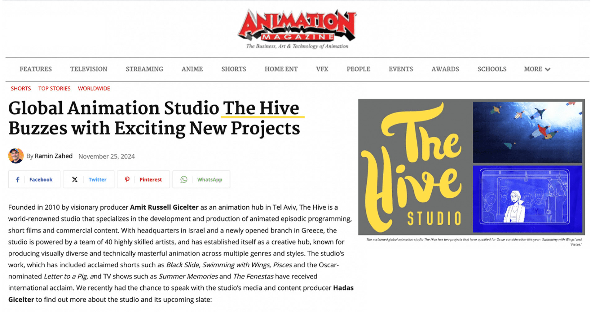 Global Animation Studio The Hive Buzzes with Exciting New Projects ...