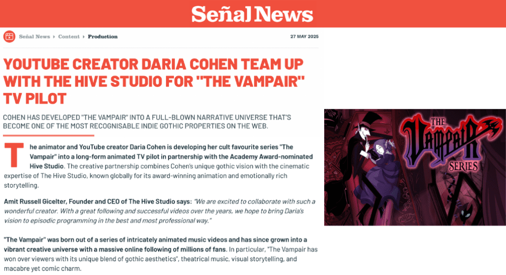 Daria Cohen’s ‘The Vampair’ Animated Series Pilot in the Works with The ...